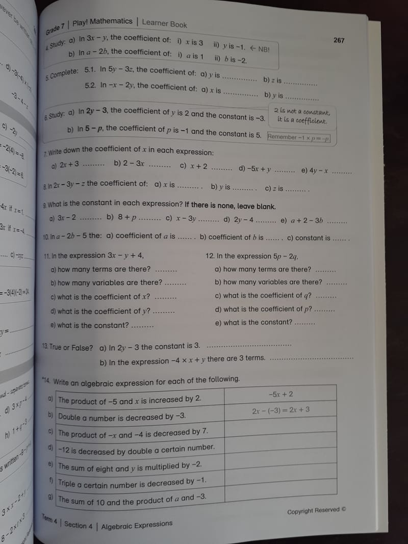Grade 7 - Take a look inside our Grade 7 Play! Mathematics Learner Book ...