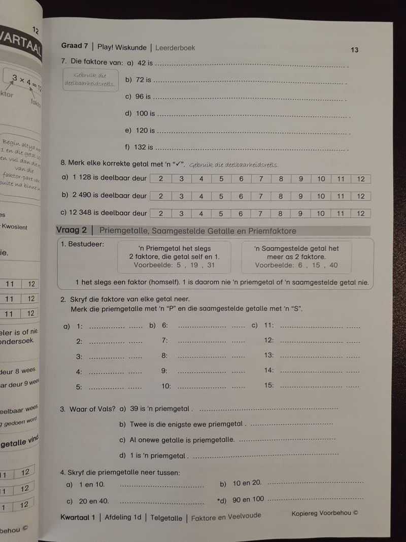 Graad 7 - Take a look inside our Graad 7 Play! Wiskunde Leerderboek ...