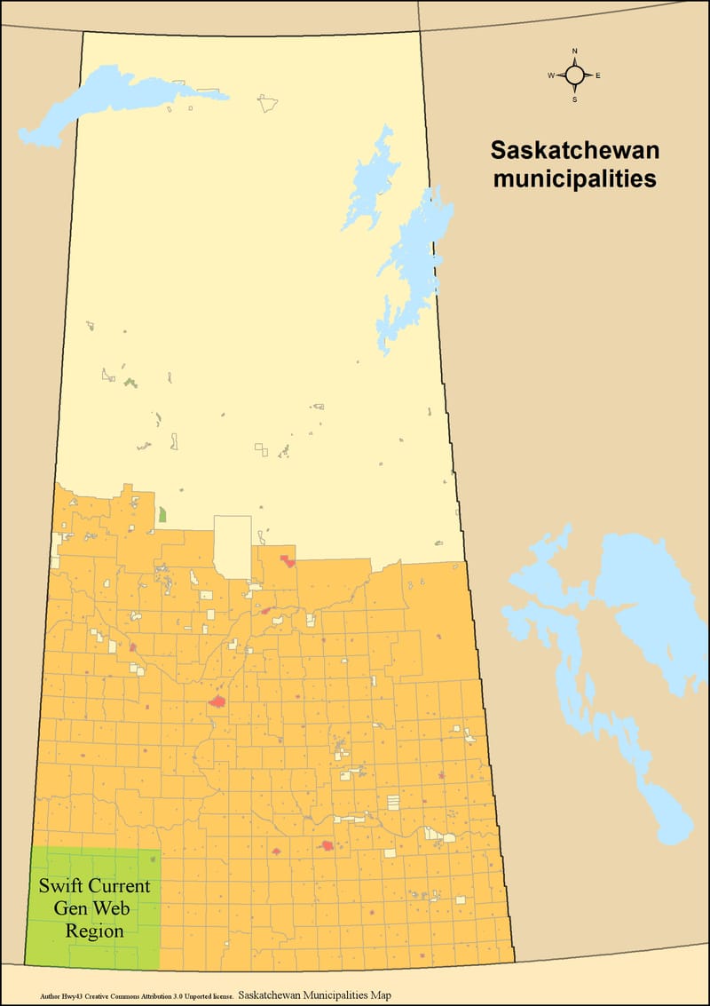 Swift Current Gen Web Region, Province of Saskatchewan Map ...