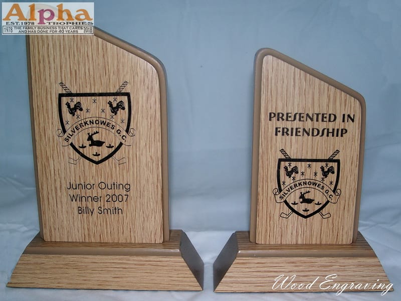 Wood Golf Trophy - Alpha Trophies of Edinburgh Engravers