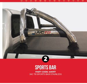 JAC T8 Stainless Steel Roll Bar Silver - TOWRITE