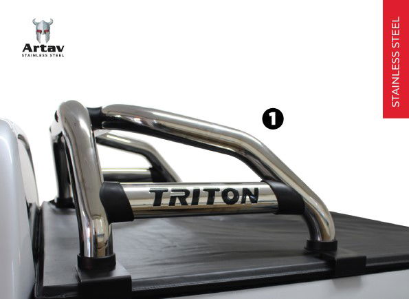 Mitsubishi Triton Stainless Steel Roll Bar Silver - TOWRITE