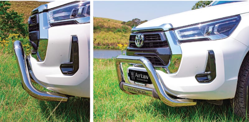 Toyota Hilux Raider Stainless Steel Nudge Bar Silver/Black - TOWRITE