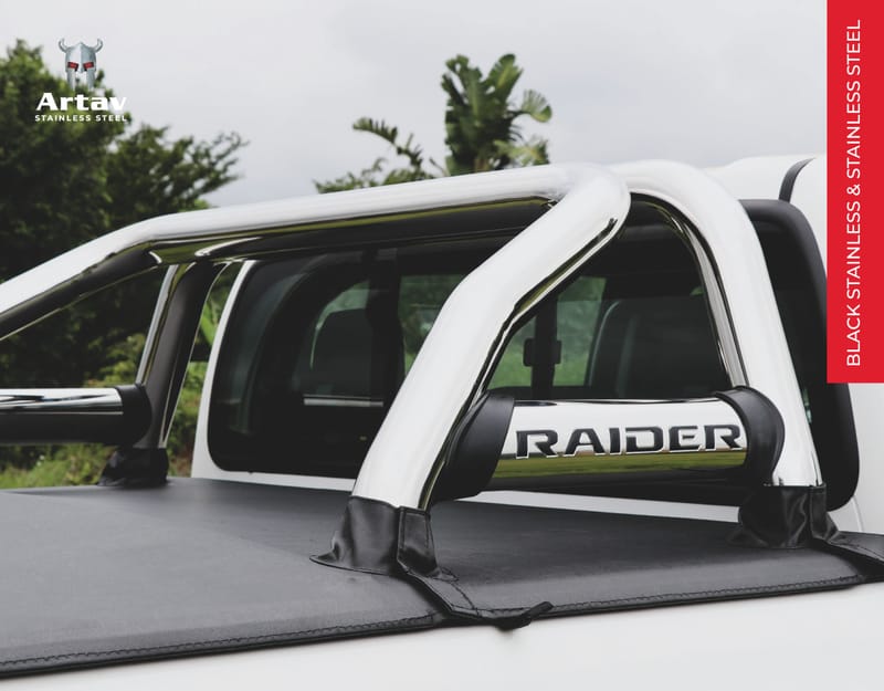 Toyota Hilux Raider Stainless Steel Roll Bar Silver/Black - TOWRITE