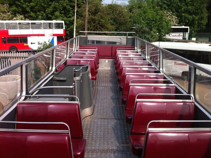 Upstairs on Open Top Bus - London Classic Bus Hire Ltd