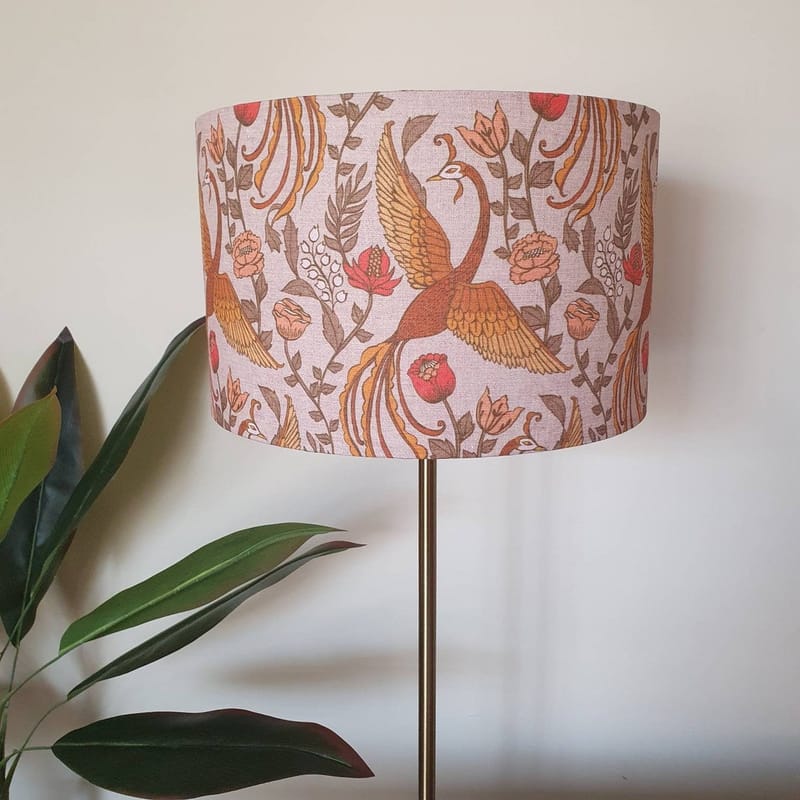 Art Deco Crane Bird Lampshade - Livs Lamps - Custom Lampshade Maker