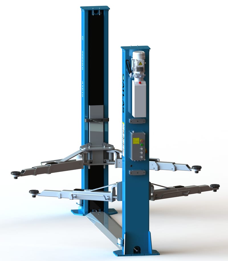 ATLAS ATP9 HF Electro hydraulic Two Post Lift with base-frame.