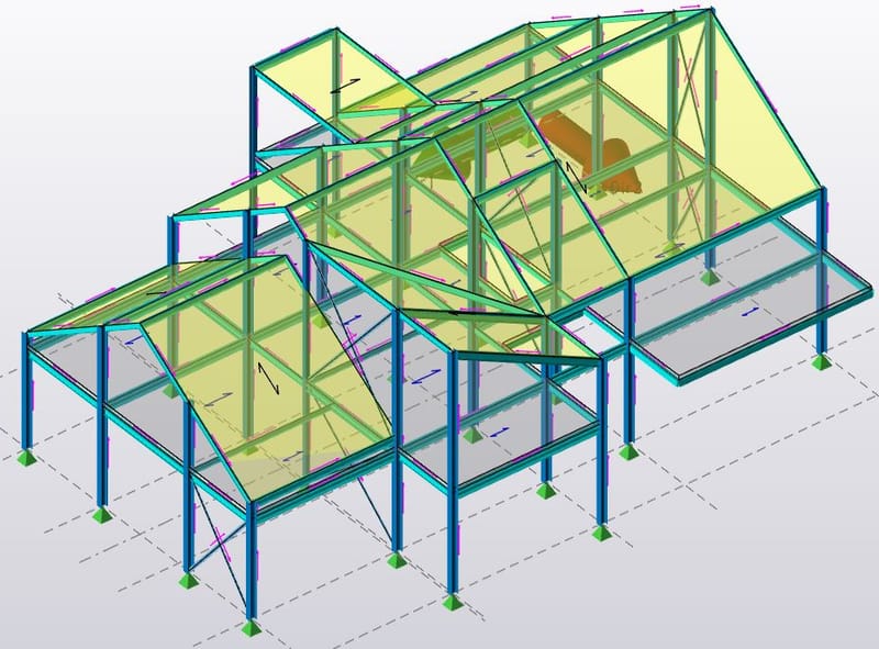 Bespoke steel frame 3D model - AO consulting engineers limited