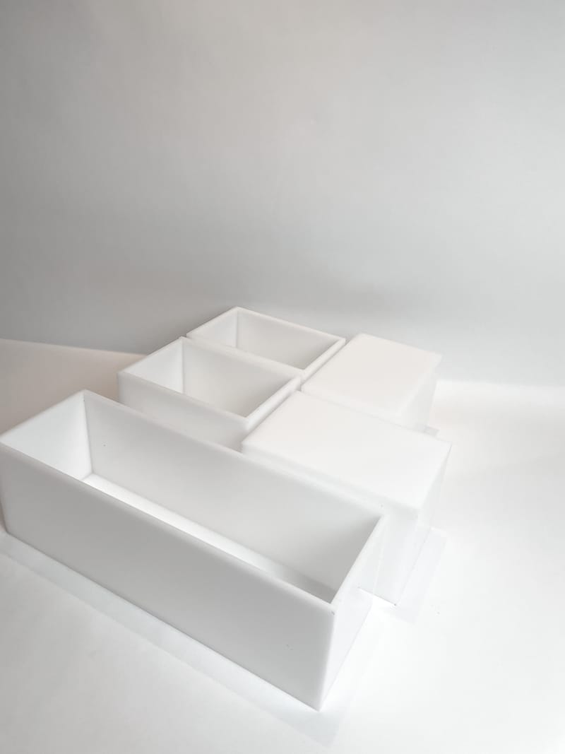 Custom White Acrylic Boxes in Various Sizes - PlexiBoxes4u
