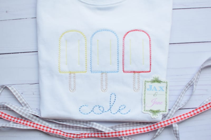 Popsicle Embroidery Design, Summer Popsicle Embroidery Design, Summer