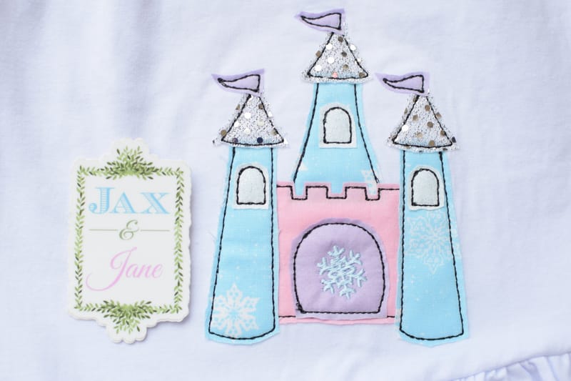 Castle Applique Design, Snow Castle Applique, Cinderella Castle Appliq