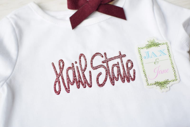 Hail State Applique Design, MSU Embroidery Design, Cowbell Applique