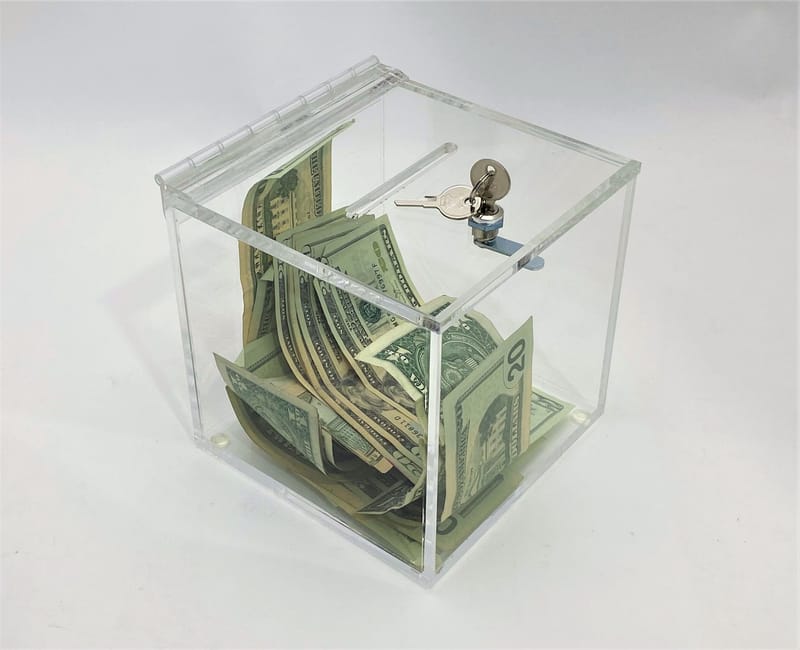 Clear Acrylic Cam Lock Ballot Boxes - MuseumBoxes