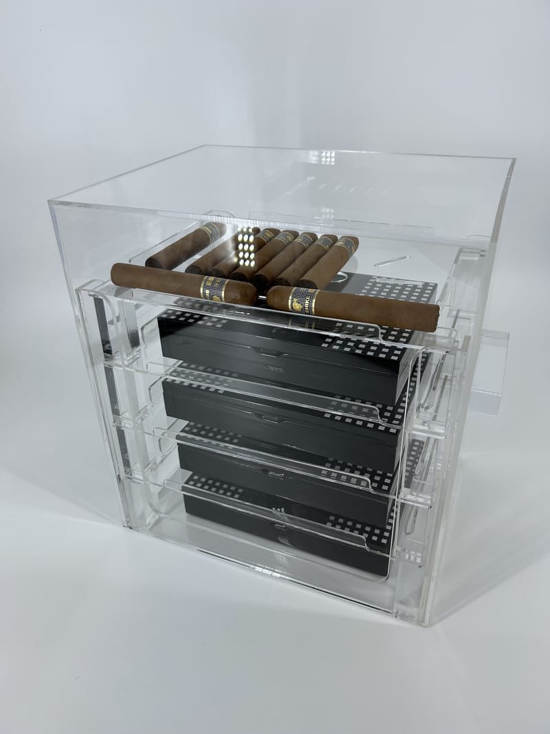 Custom Clear Acrylic Cigar Display - MuseumBoxes