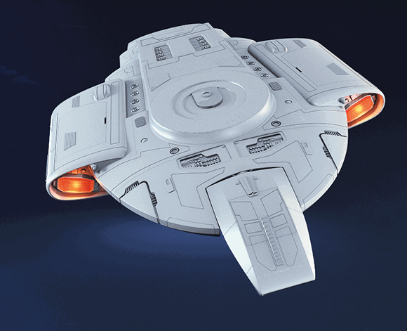 USS DEFIANT (NX-74205) studio model 37″ long complete with lights ...