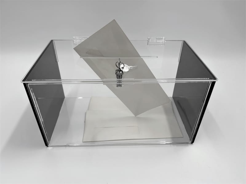 Acrylic Lockable Ballot Box w/ Black and Clear Acrylic - CUSTOM ACRYLIC ...