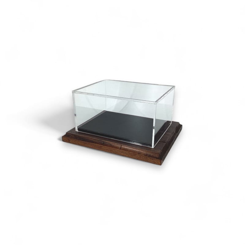 Clear Acrylic Display Case W/ Wood Base - CUSTOM ACRYLIC FABRICATION