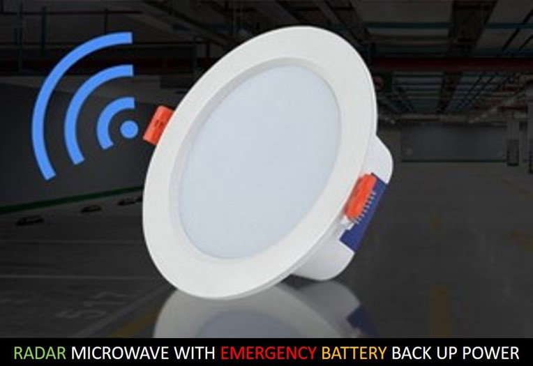 Saba Radar Microwave Sensor Dimming 3W Emergency Battery Backup ...