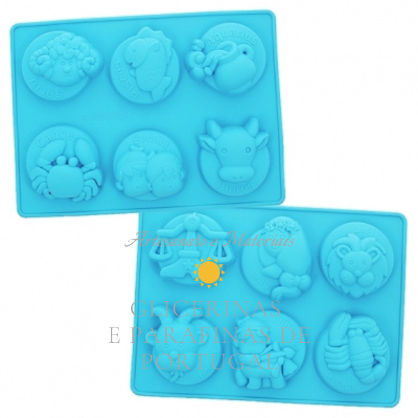 Molde silicone 6+6 signos do zodiaco