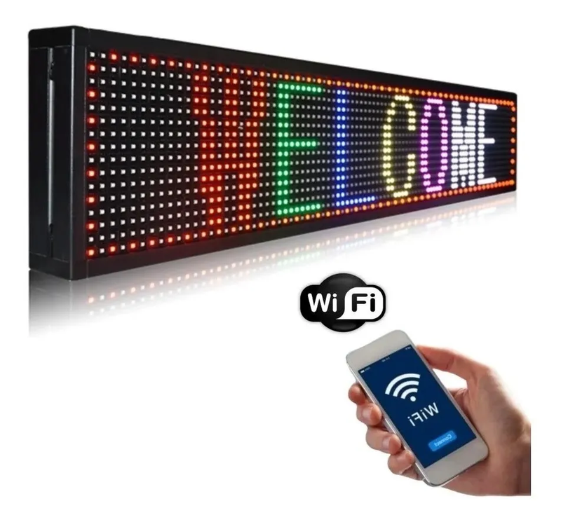 CARTEL LED RGB PROGRAMABLE - ON/OFF RIVADAVIA