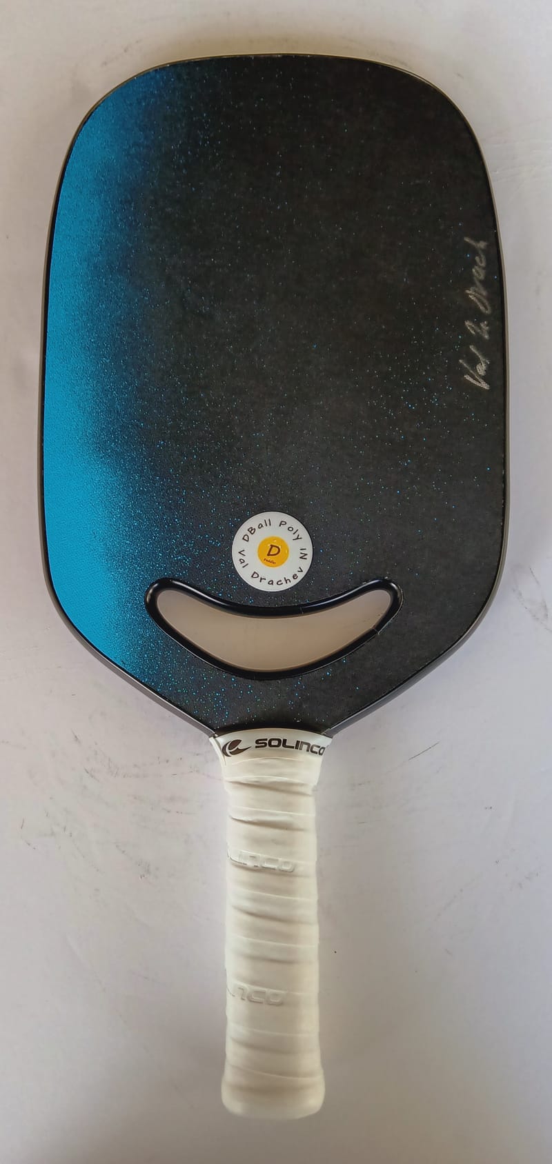 DBall Poly IN Pickleball Paddle. Black/Blue/ with cutout - DBall Paddles