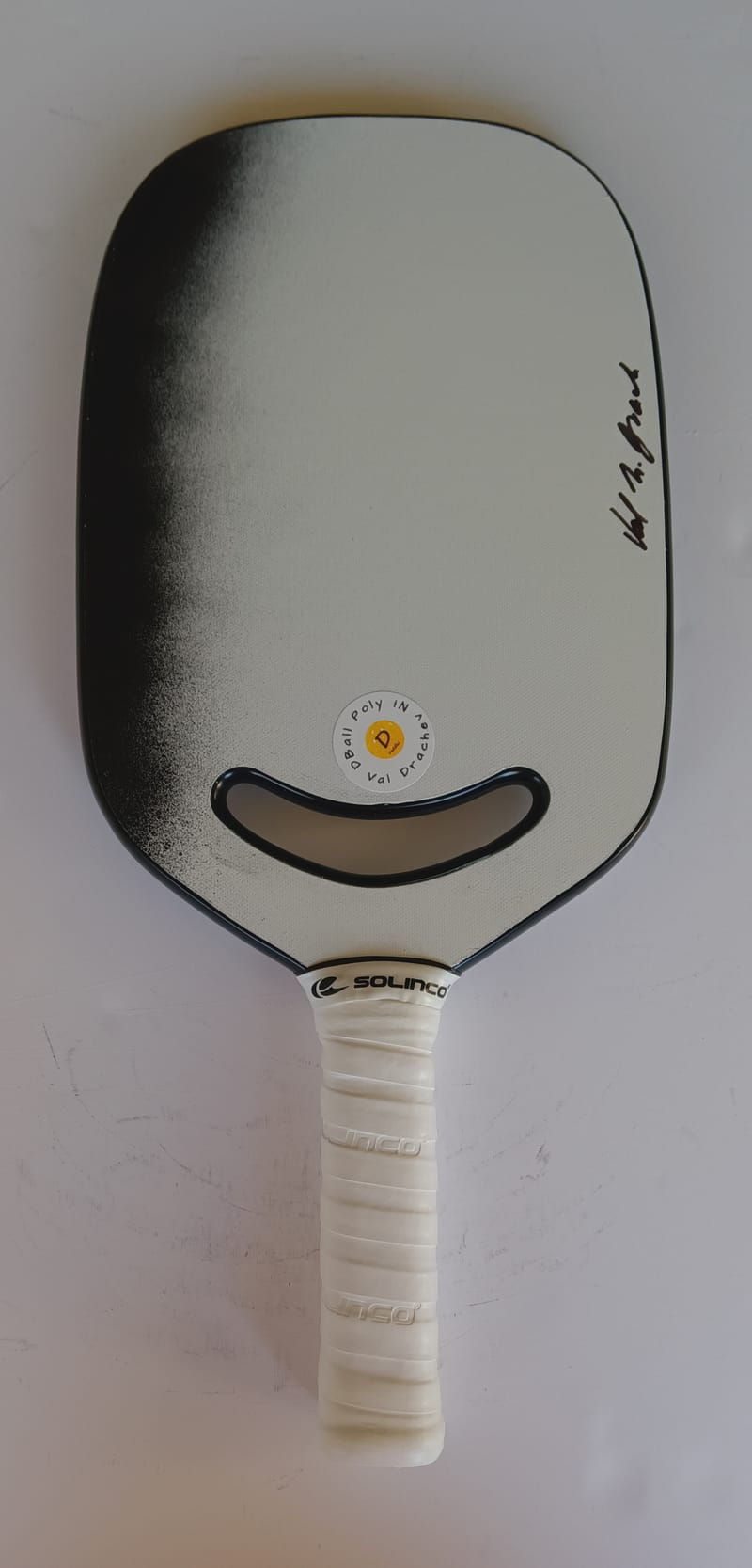 DBall Poly IN Pickleball Paddle. White/Black/with cutout - DBall Paddles