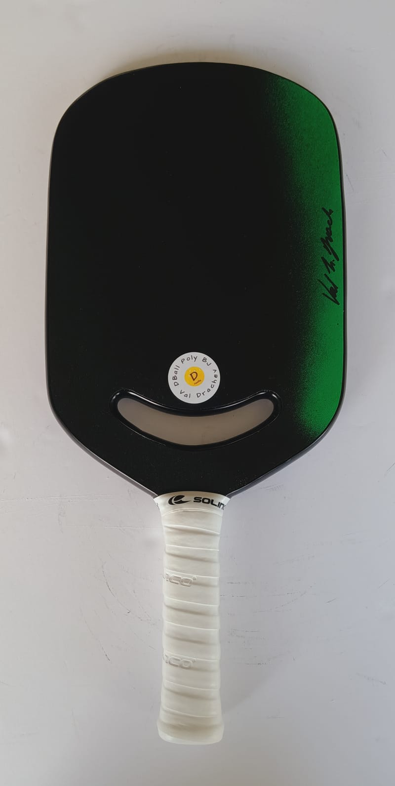 DBall Poly BJ Pickleball Paddle. Black/Green/with cutout - DBall Paddles