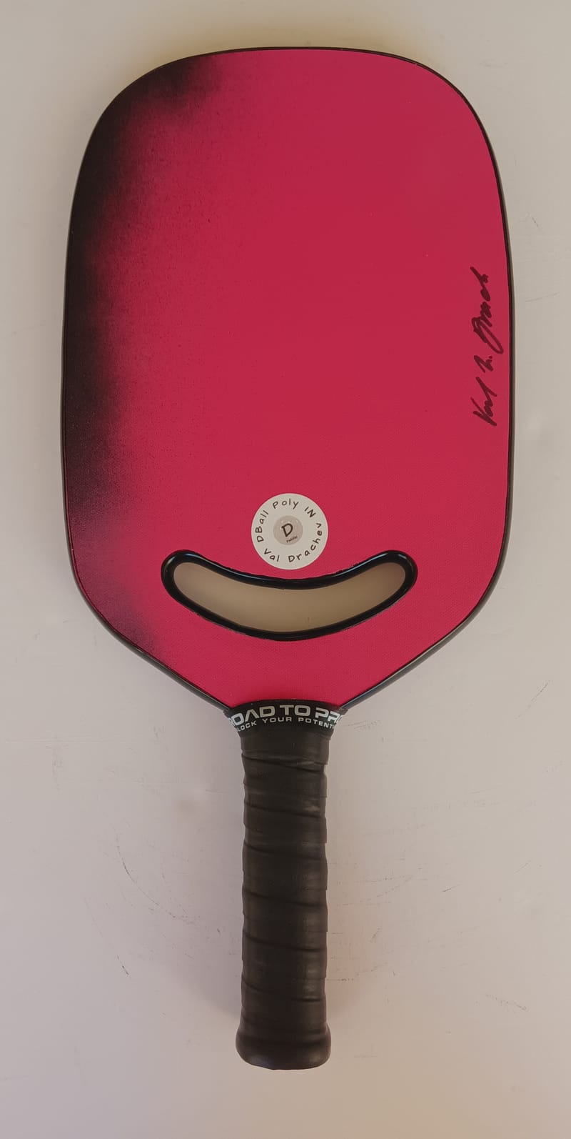 DBall Poly IN Pickleball Paddle. Pink-Black/with cutout - DBall Paddles