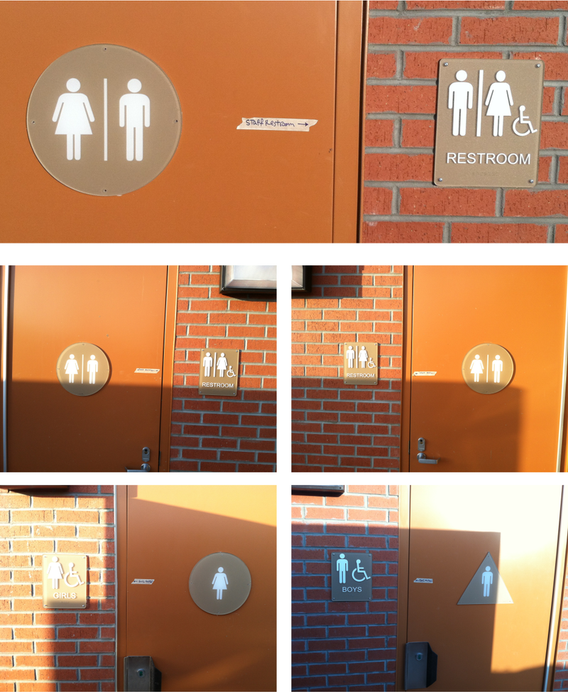 School ADA-Restroom door & wall signs - leaf signs