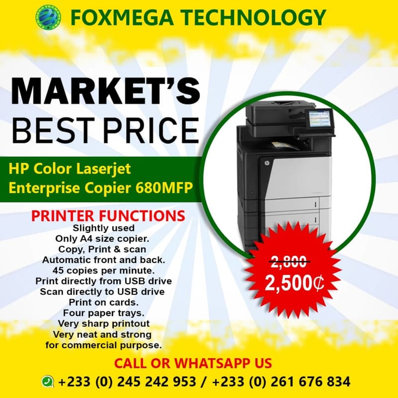 HP COLOR LASERJET ENTERPRISE M680 MFP COPIER - FOXMEGA TECHNOLOGY