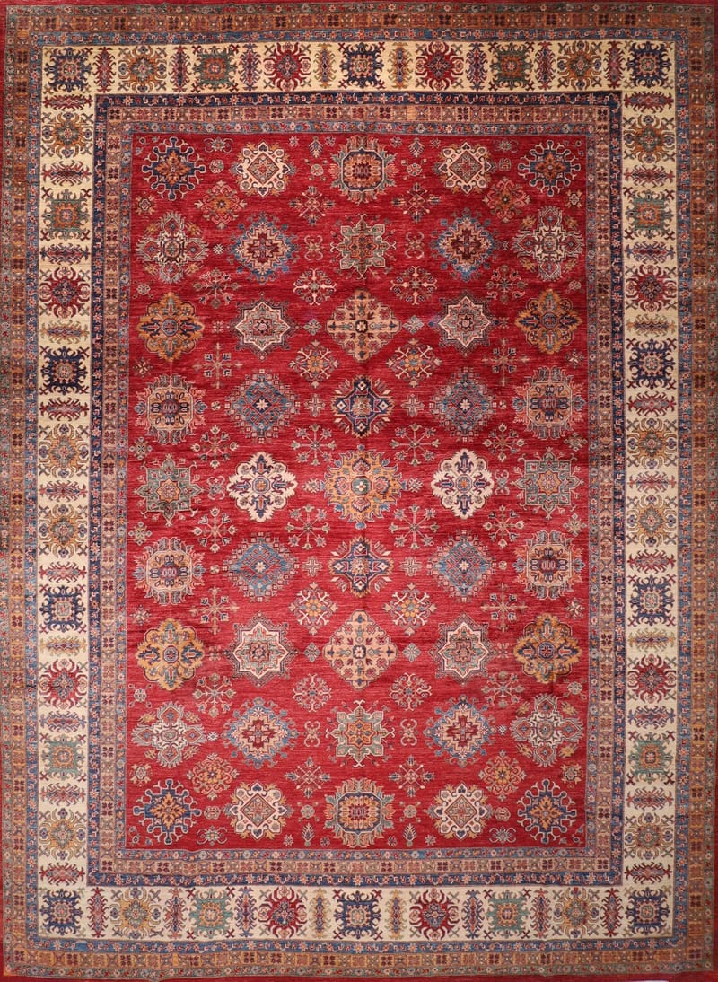 13x17 ft. Large Palace Rug Red Area Hand knotted Rug, 12'7x16'9 ...
