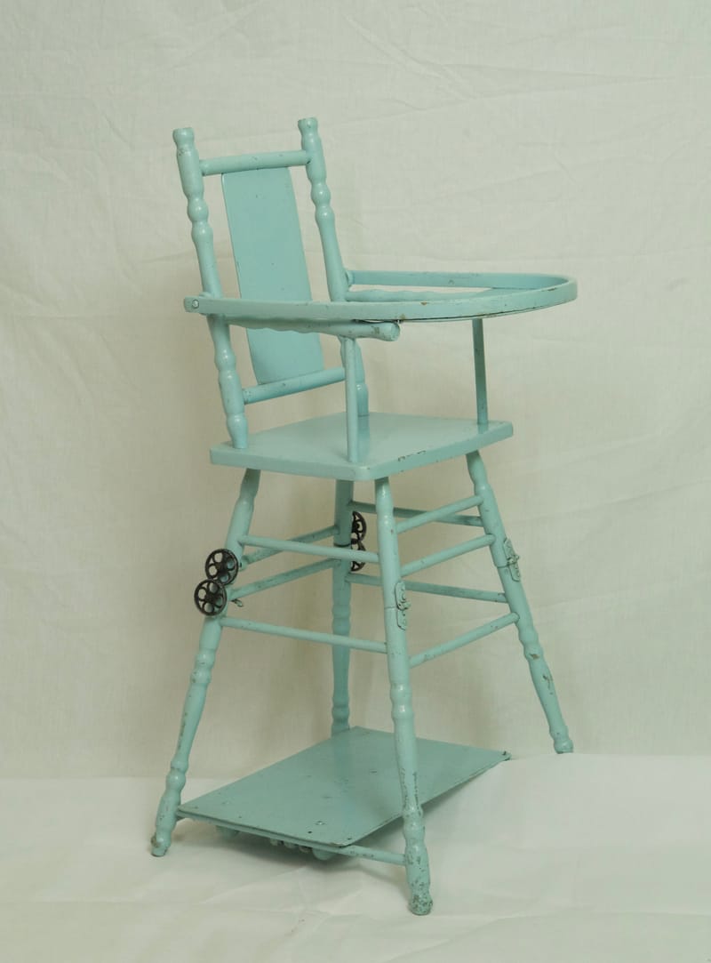 A black stained mid-century Joynson Holland wooden stick back cottage