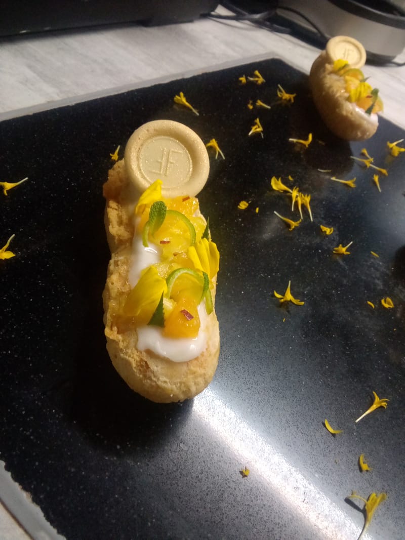 Recette éclair craquelin, ananas, orange sanguine et citron vert pour 5 ...