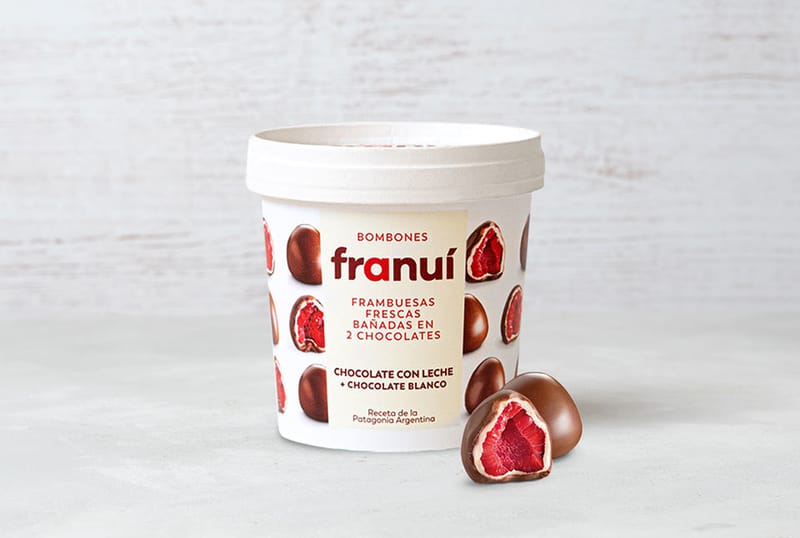 Franui - Frambuesas bañadas en chocolate con leche - Manjares en Casa