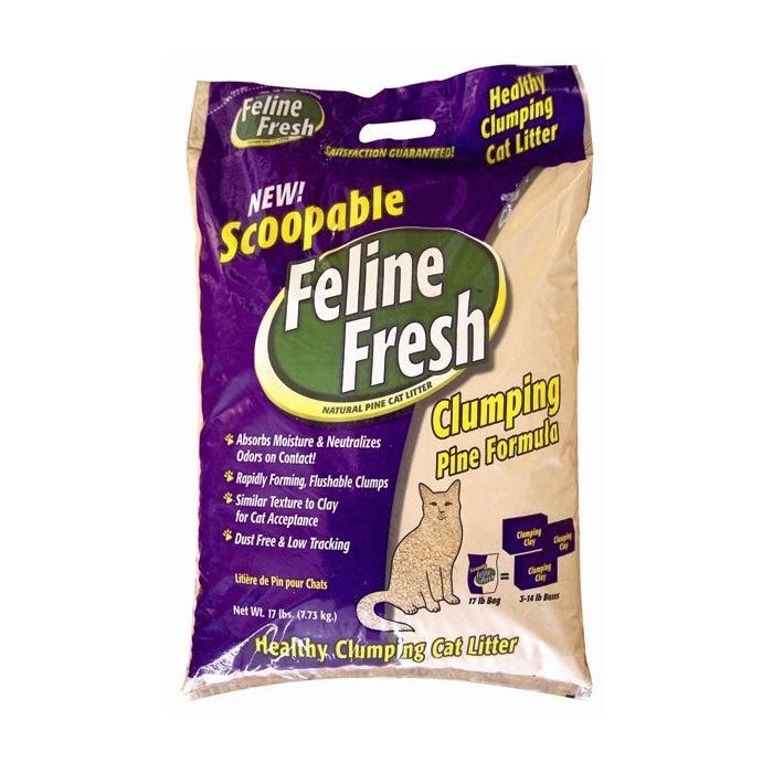 FELINE FRESH -Litière agglomérante pour chat à base de pin