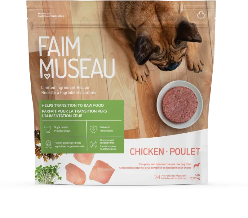 FAIM MUSEAU - Nourriture crue pour chien simplement poulet 6lb