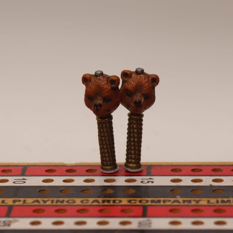 Brown Bear Head Cribbage Pegs - KRAZY KUSTOM CRIBBAGE PEGS (Since 2016)