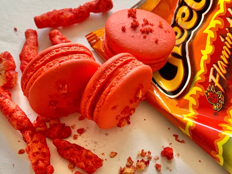 Flaming HOT Cheeto - Tiny Temptations Macarons