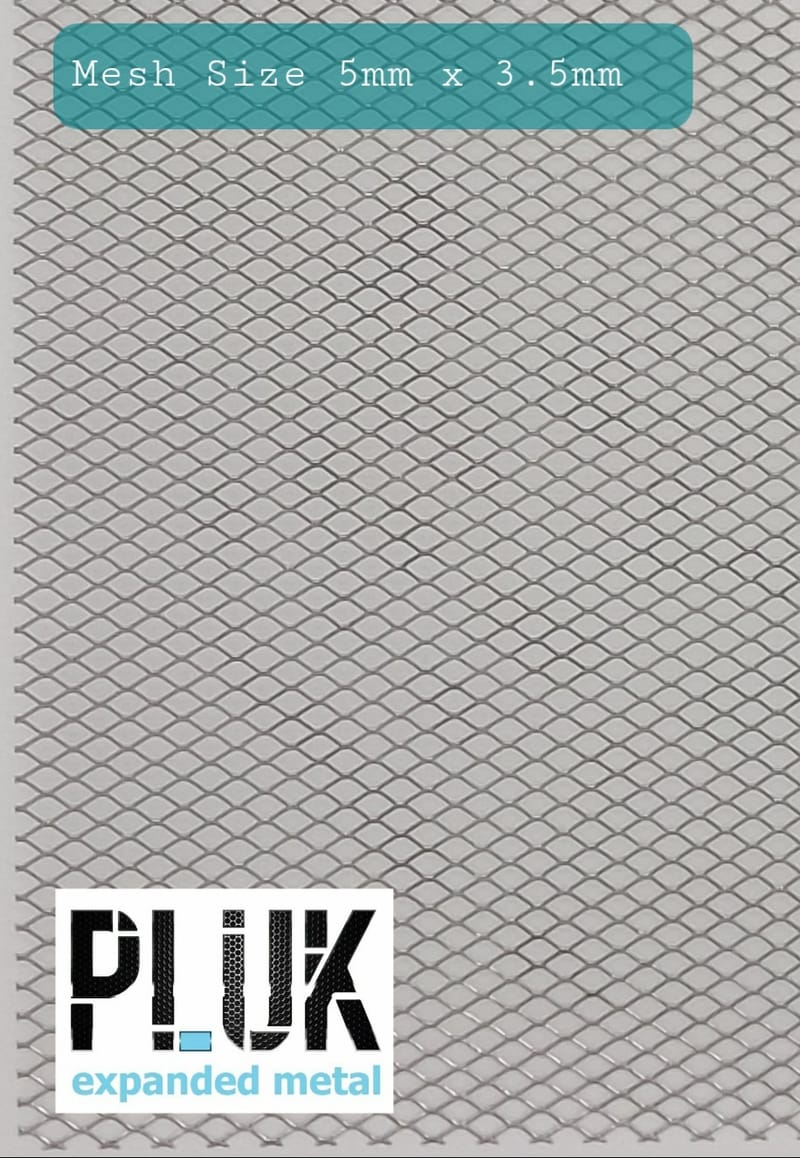 A4 Sheet of Expanded Stainless Steel Mesh Size: 5 x 3.5 x 0.6