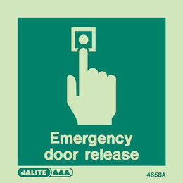 Jalite 4658A Photoluminescent Emergency Door Release Sign - 05 FIRE ...