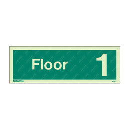 Floor 1 Photoluminescent Floor Identification Sign - 05 FIRE & SECURITY LTD