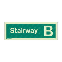 Stairway B Photoluminescent Identification Sign - 05 FIRE & SECURITY LTD