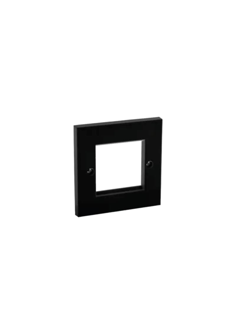 Single Gang 2 Module Flat Euro Faceplate Black - 05 FIRE & SECURITY LTD
