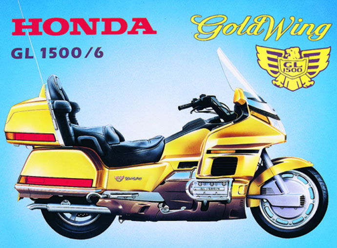 HONDA GOLDWING GL 1500/6 EMBOSSED TIN SIGN - RETRO GIFTS RETAIL
