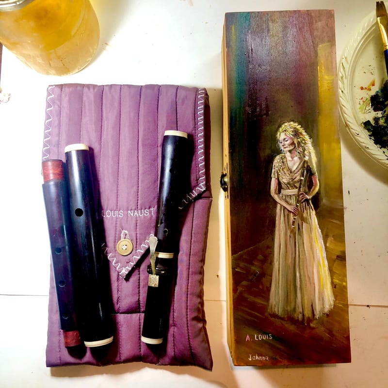 wooden baroque flute case “Johanna” - Ariel Louis Flutes