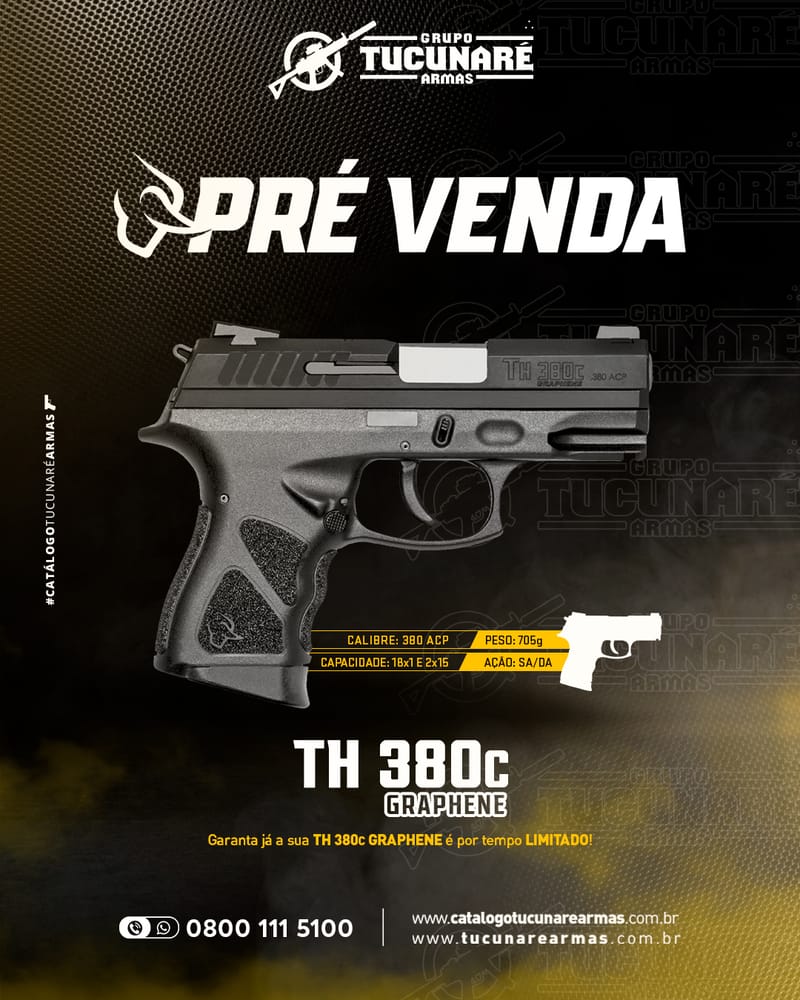 Pistola Taurus Th380c Cal .380 ACP - Graphene Black