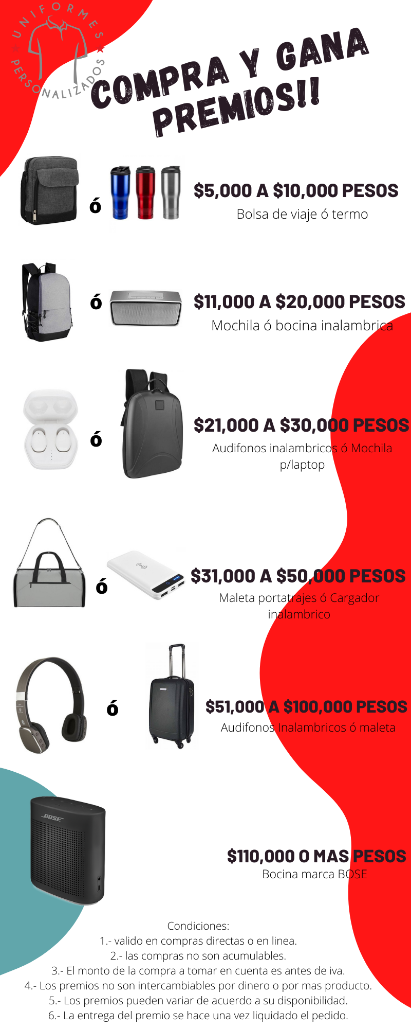 COMPRA Y GANA PREMIOS!!!! - Uniformes Personalizados GDL