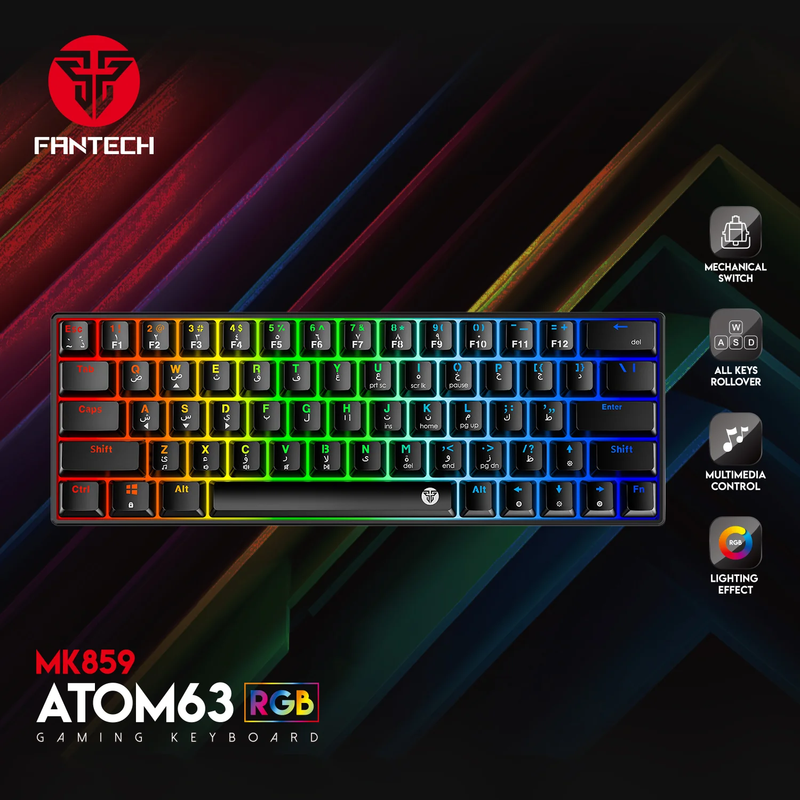 Fantech Atom63 MK859 RGB MECHANICAL KEYBOARD Arabic/English