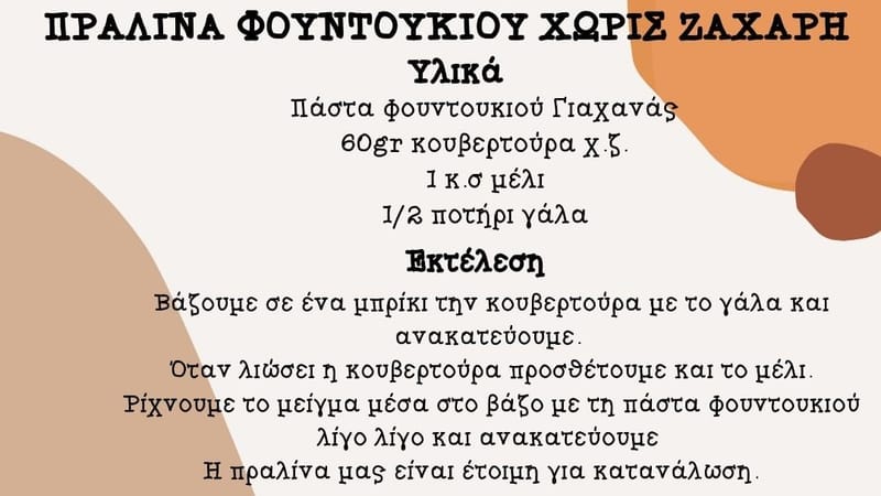 ΣΥΝΤΑΓΗ: ΠΡΑΛΙΝΑ ΦΟΥΝΤΟΥΚΙΟΥ ΧΩΡΙΣ ΖΑΧΑΡΗ