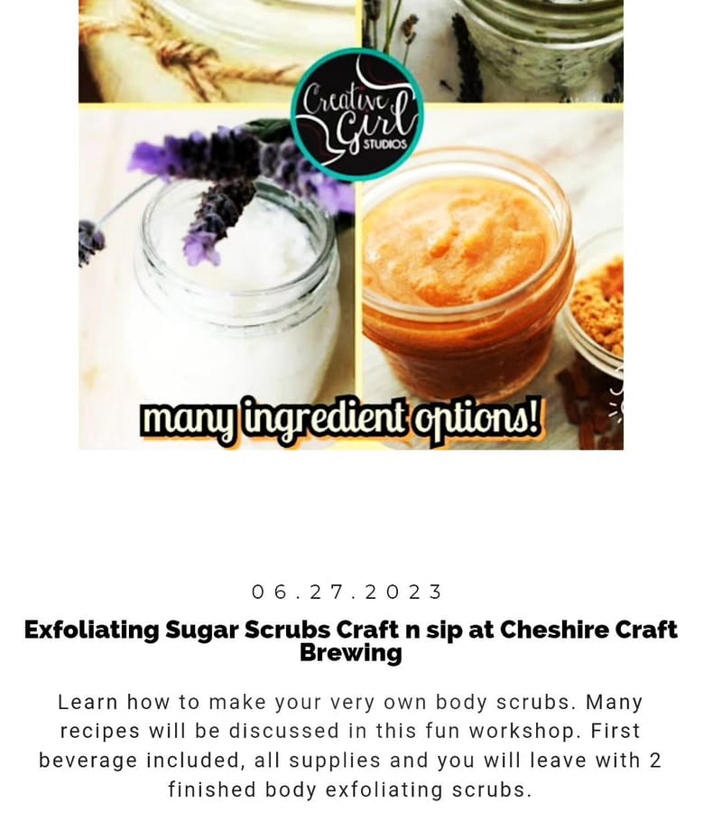Sugar Scrub - Craft n' Sip Workshop at Cheshire Craft Brewing